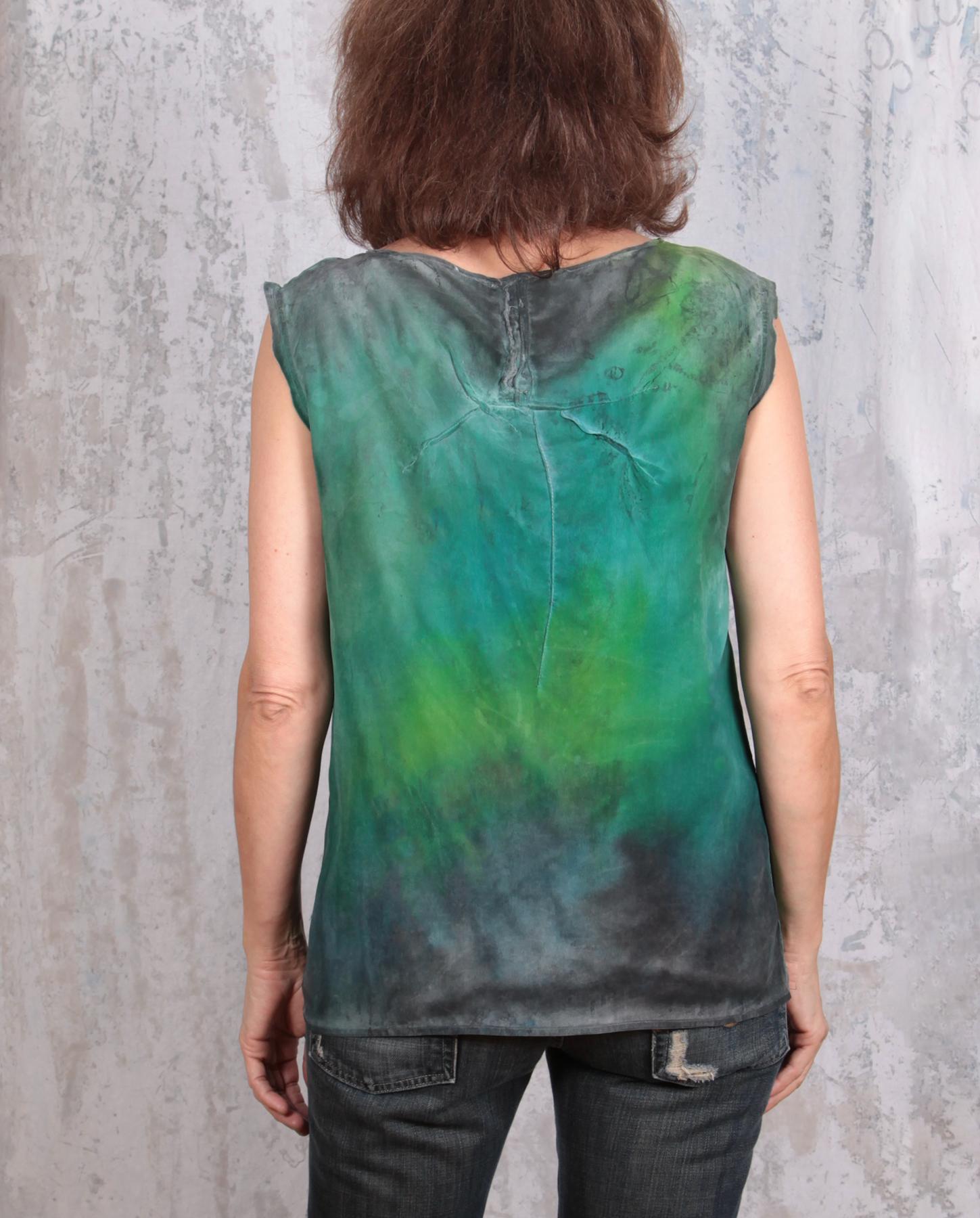 Art-to-Wear by Tatiana Palnitska - textured hand-painted green and ...