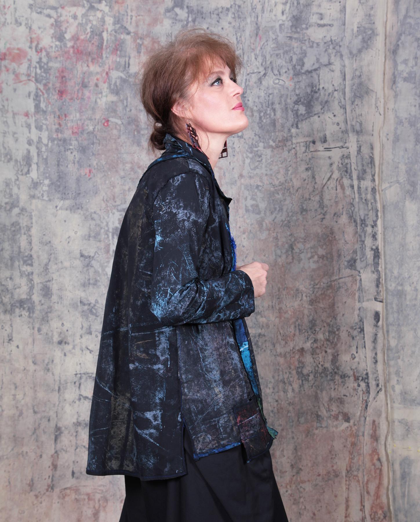 Art-to-Wear by Tatiana Palnitska - hand-painted black lightweight ...