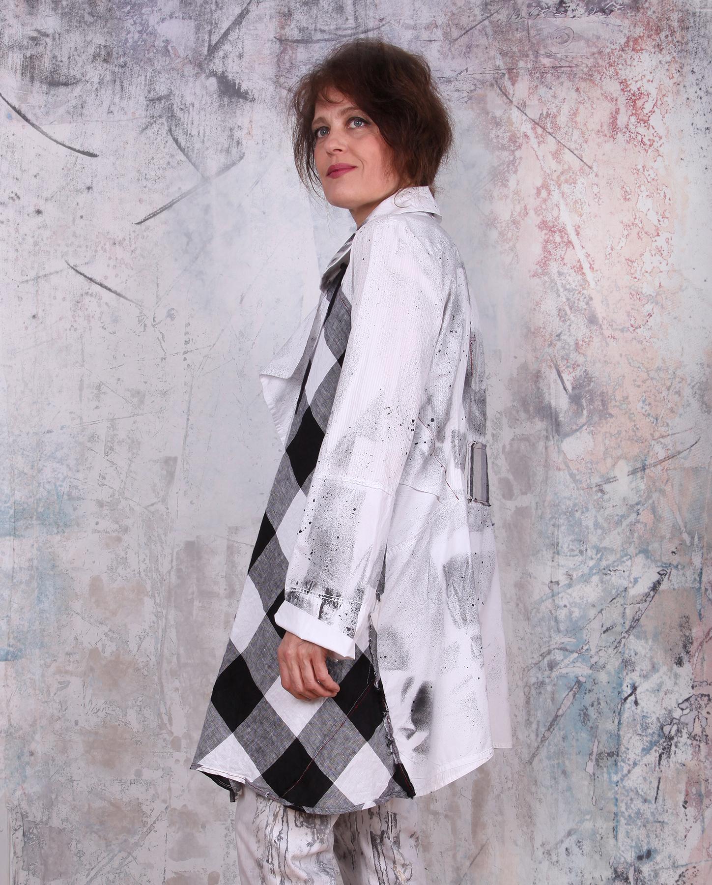 Art-to-Wear by Tatiana Palnitska - black and white graphic jacket
