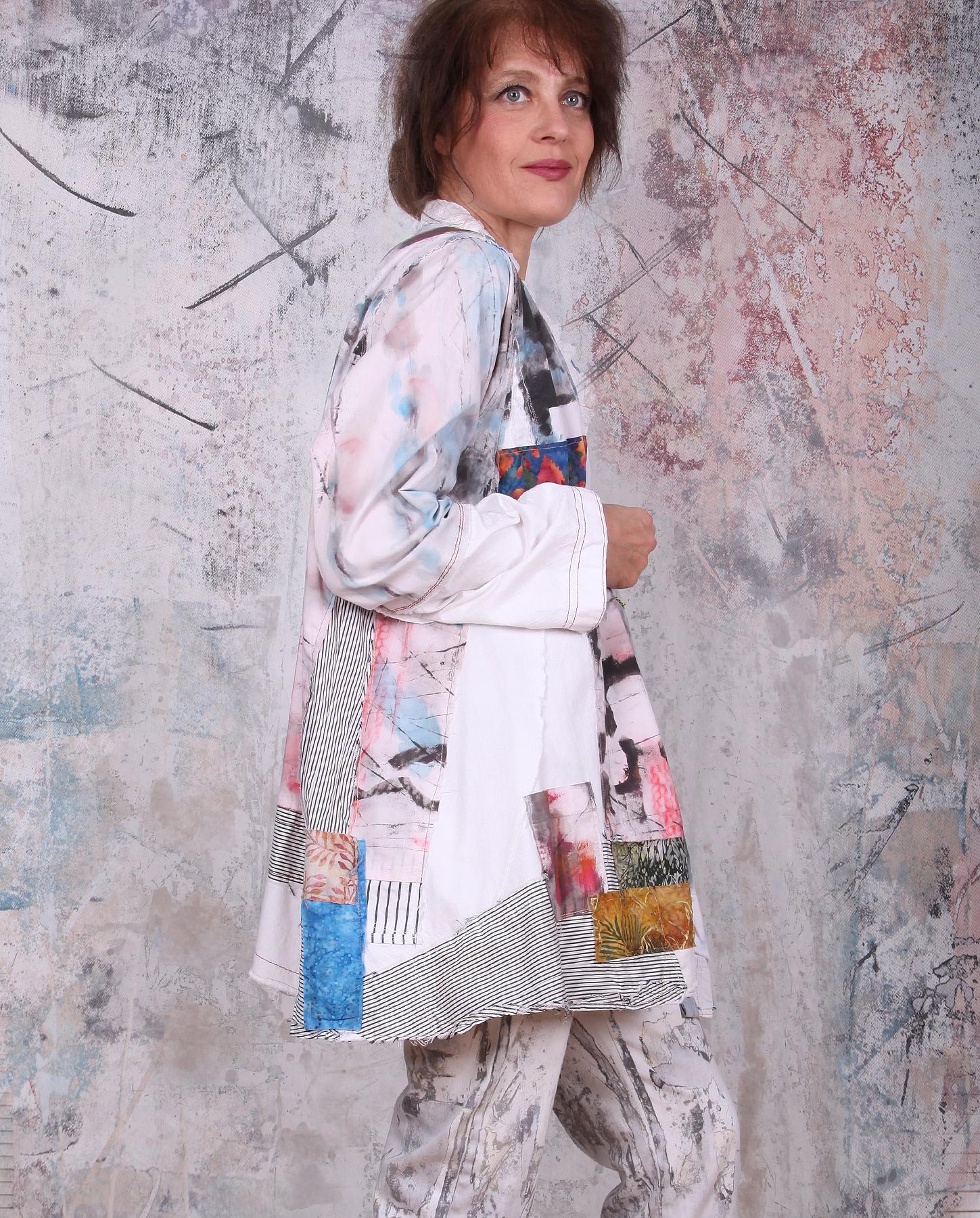 Art-to-Wear by Tatiana Palnitska - 'tell-me-a-story' batik patchwork colorful jacket