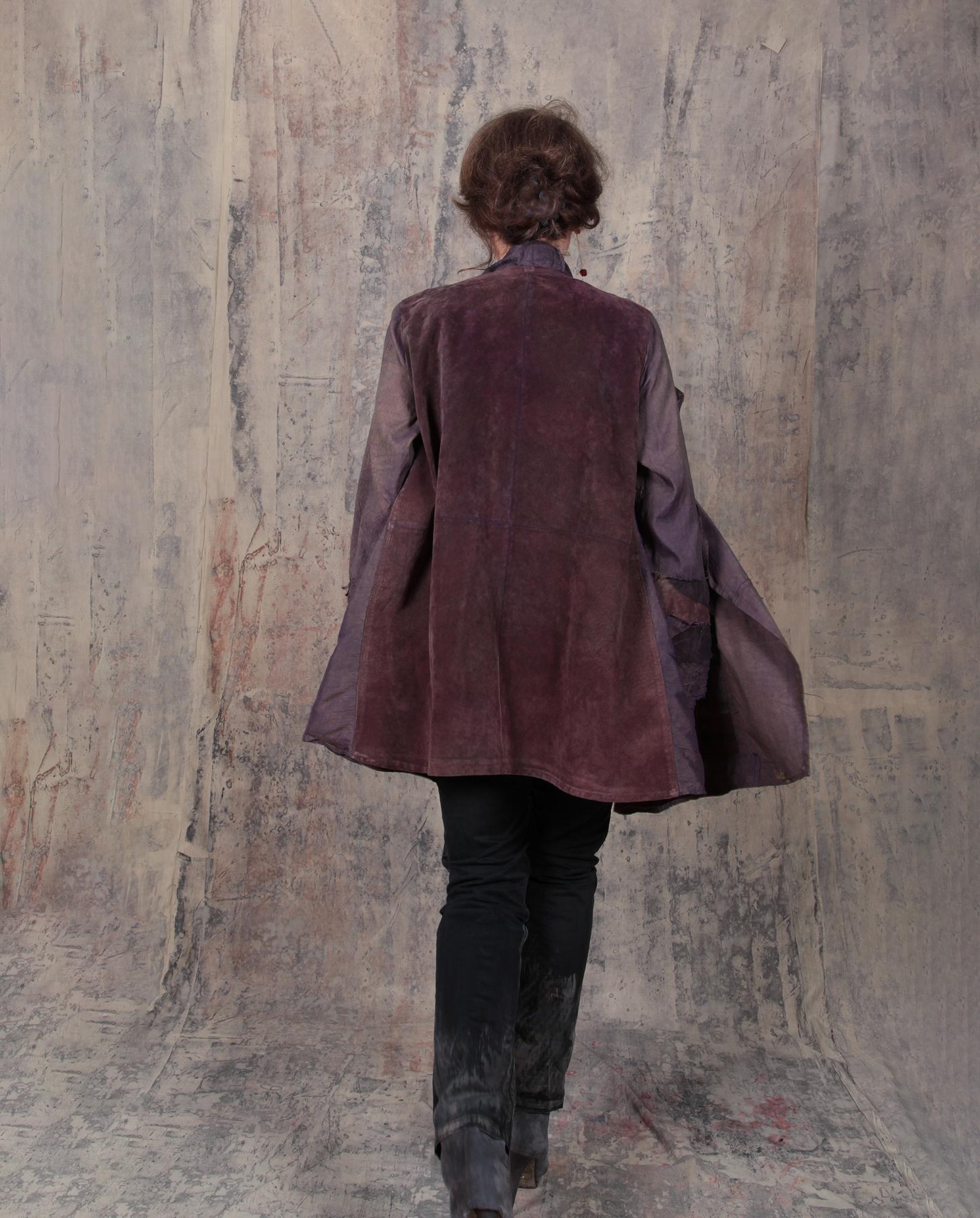 Art-to-Wear by Tatiana Palnitska - silk and leather burgundy hand-dyed ...