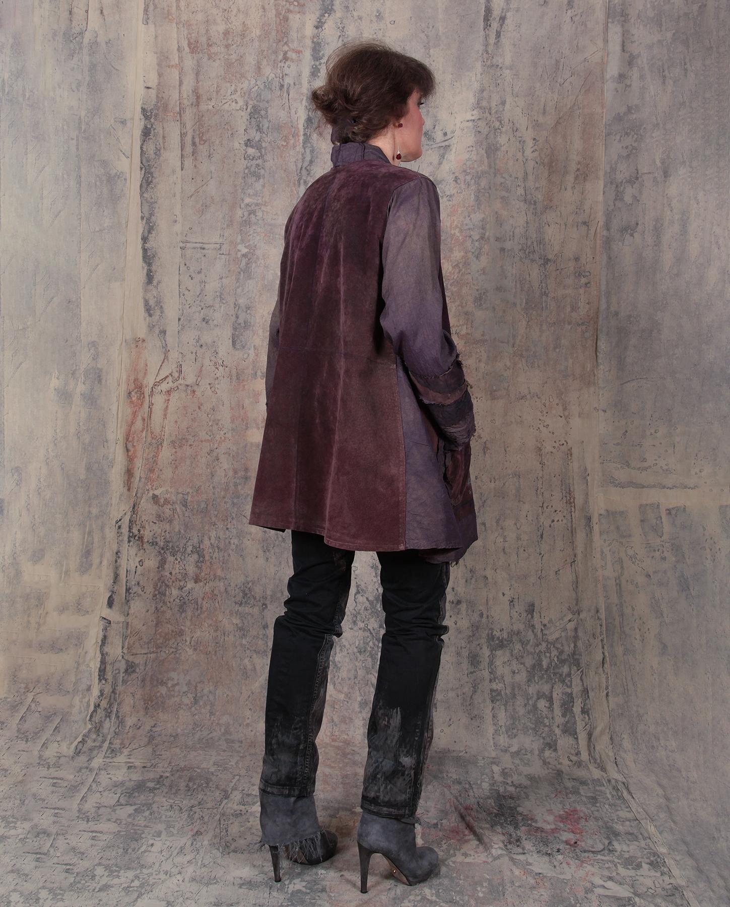 Art-to-Wear by Tatiana Palnitska - silk and leather burgundy hand-dyed ...