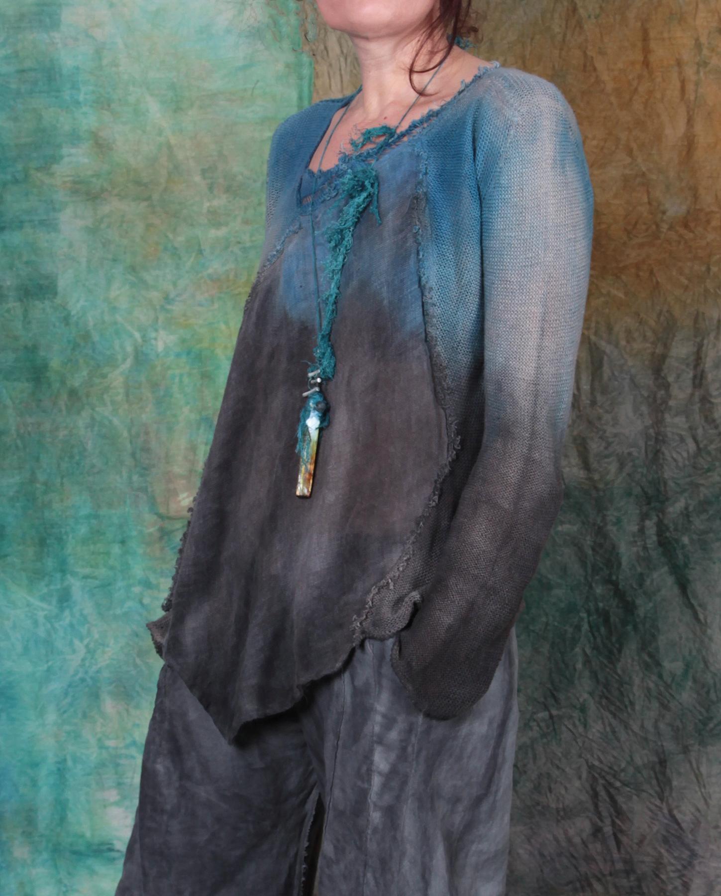 Art-to-Wear by Tatiana Palnitska - hand-painted lightweight linen top