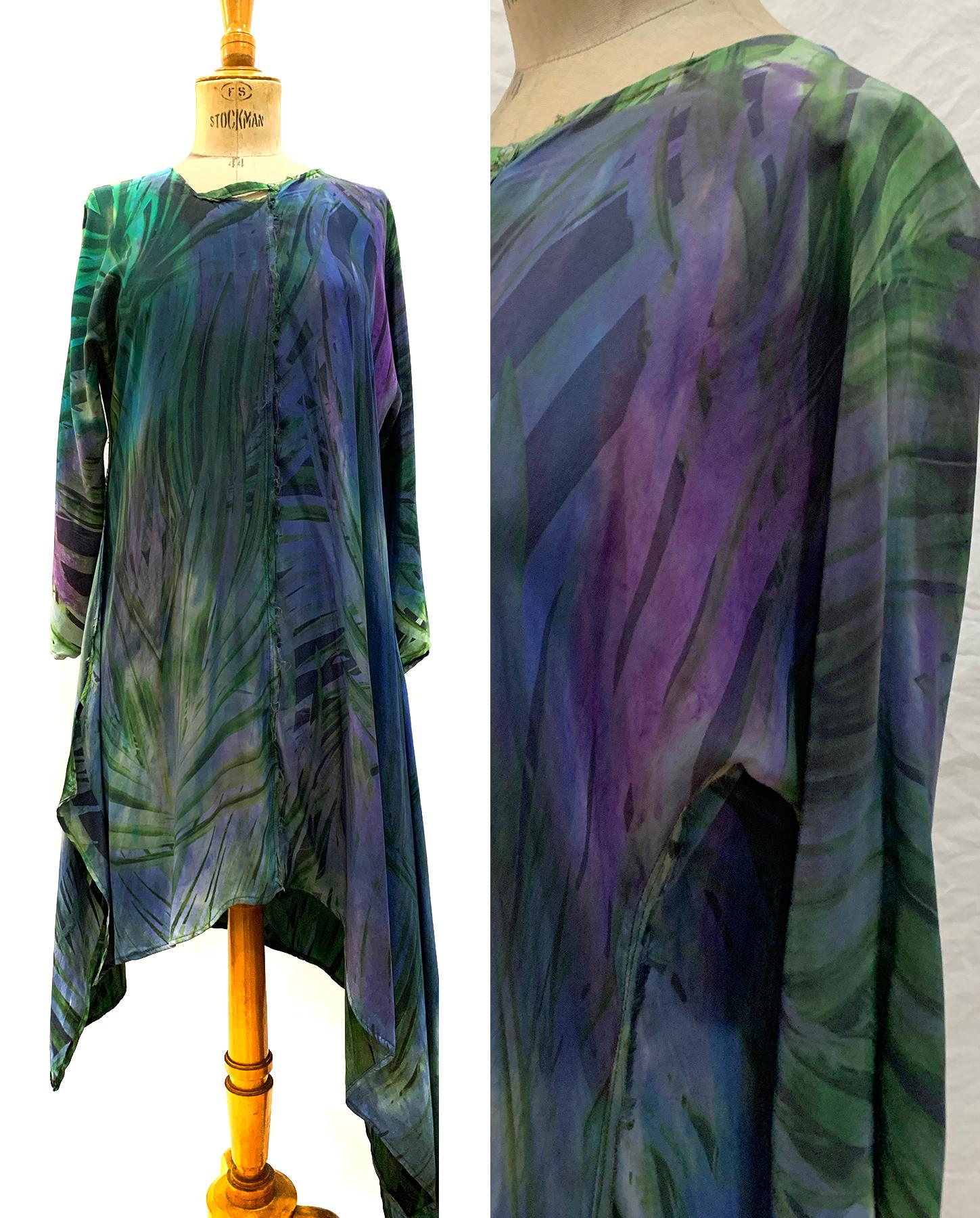 Art-to-Wear by Tatiana Palnitska - green-to-purple reversible loose ...