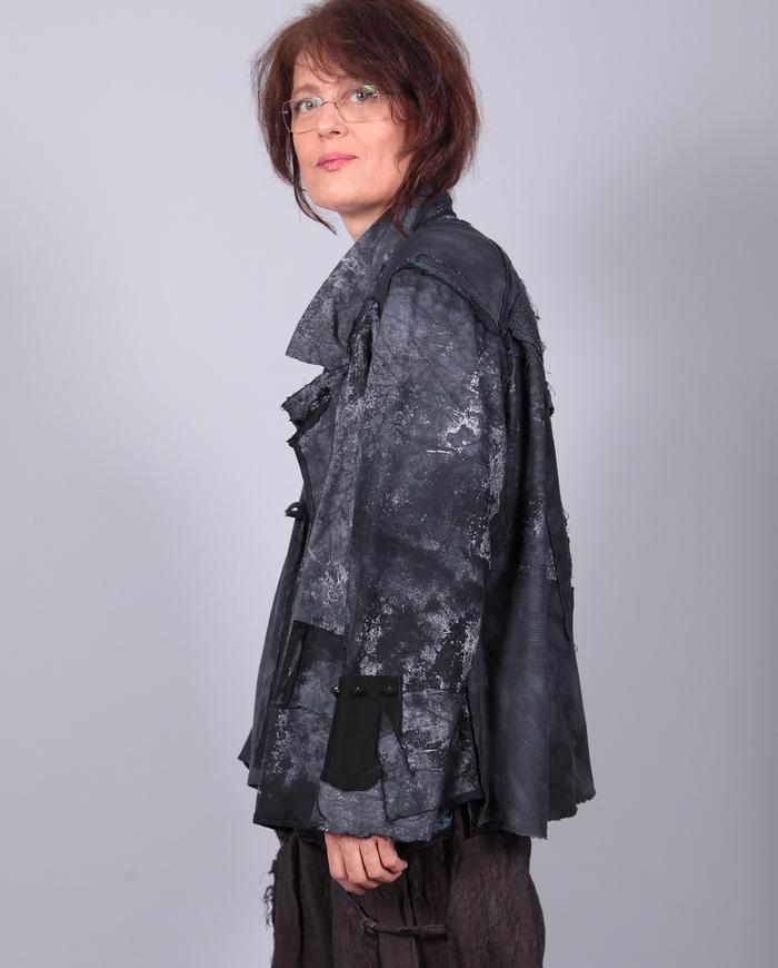 Art-to-Wear by Tatiana Palnitska - mixed fabrics short gray hand ...