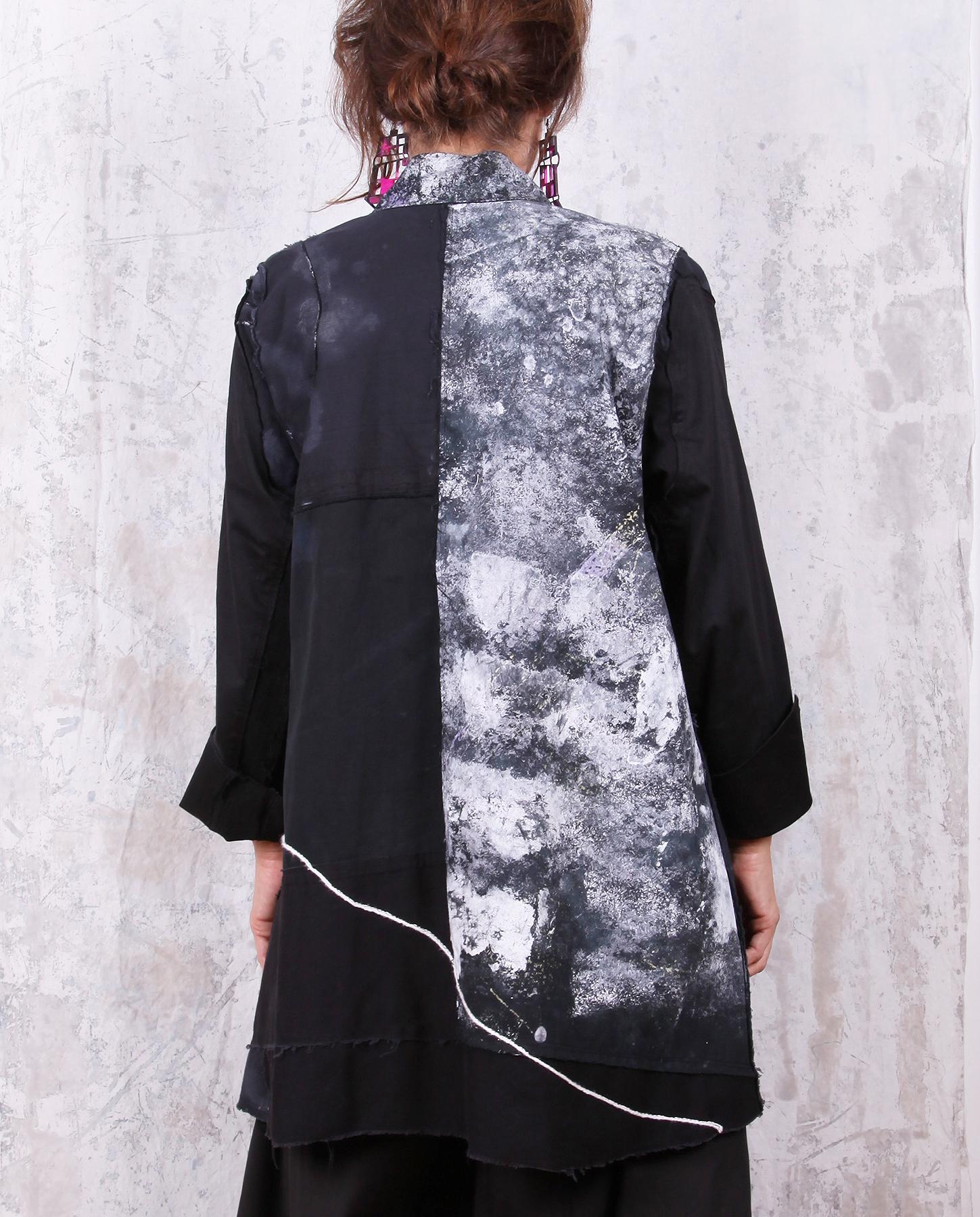 Art-to-Wear by Tatiana Palnitska - a-line black and white hand-painted ...